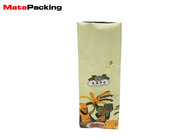 Colorful Printing Food Flat Bottom Gusset Bags , Gusseted Resealable Bags With Valve