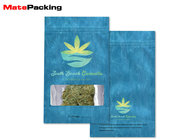 Three Side Sealed Foil Zipper Pouches Reseal For Tobacco Leaf With Window