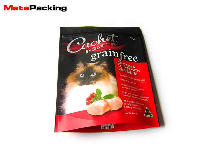 1kg Colorful Packaging Cat Food Bag Limited Plastic Standing Up Custom Size